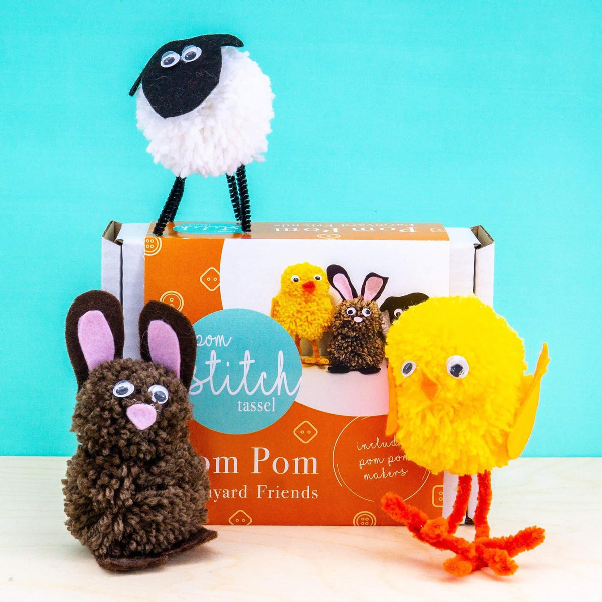 Farmyard Friends Animal craft kit | How to make a Pom Pom Animal – Pom Stitch Tassel